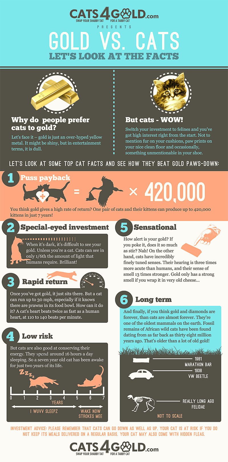 Cat Humor: Cats Or Gold, Which Is Better? (infographic)